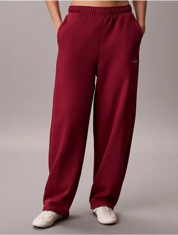 Calvin Klein Monologo Wide Leg Pants - Rhododendron
