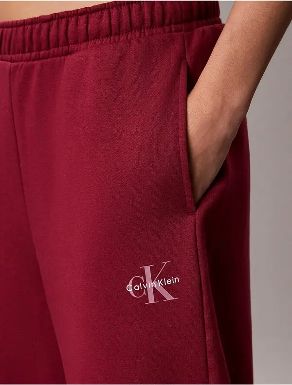 Calvin Klein Monologo Wide Leg Pants - Rhododendron