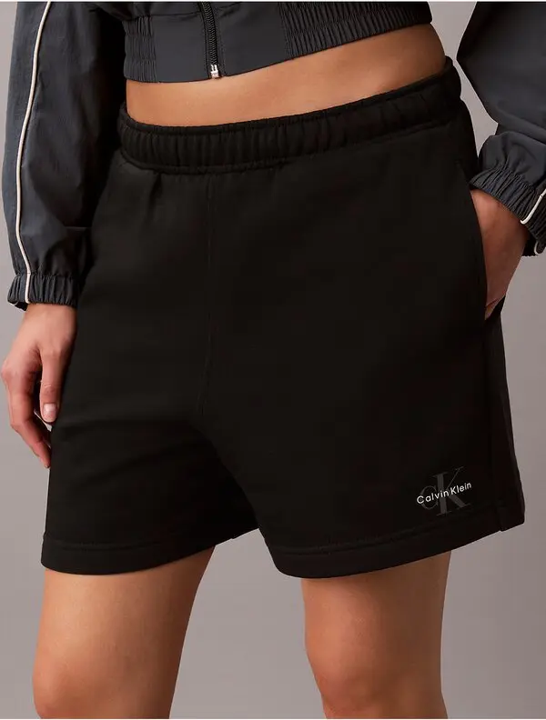 Calvin Klein Monogram Fleece Shorts - Black