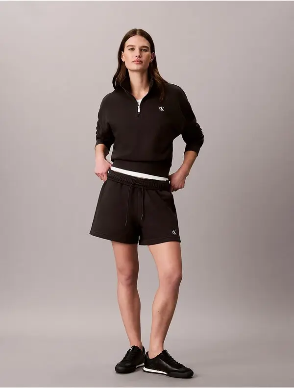 Calvin Klein Monogram Logo Fleece Sweatshirt - Black