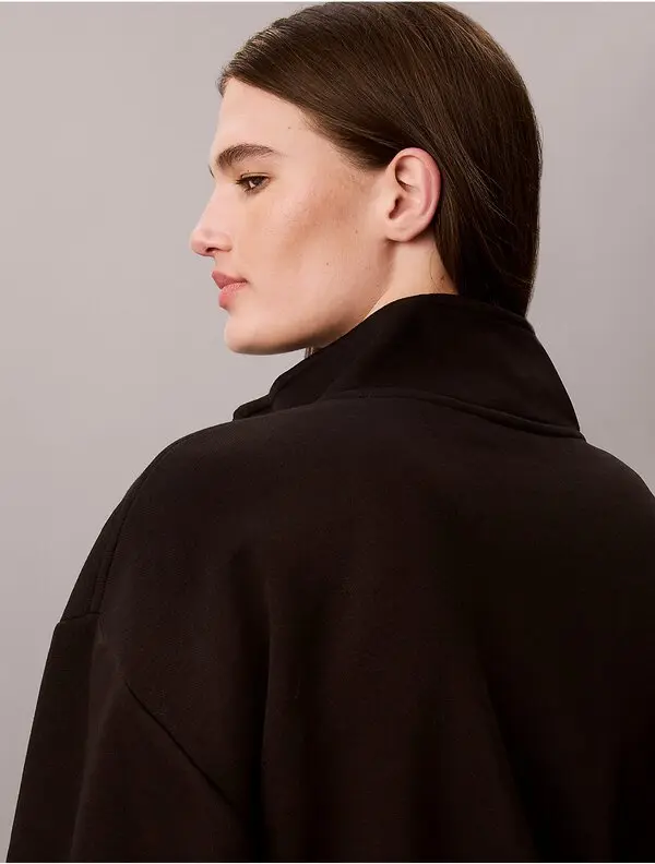 Calvin Klein Monogram Logo Fleece Sweatshirt - Black