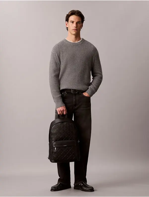Calvin Klein Debossed Emblem Logo Round Backpack