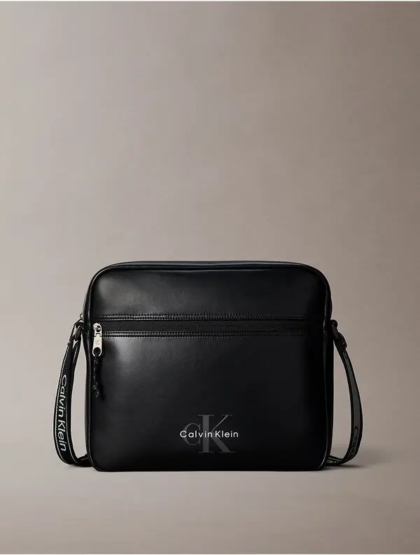 Calvin Klein Bold Monologo Webbing Strap Flight Bag