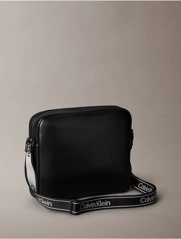 Calvin Klein Bold Monologo Webbing Strap Flight Bag