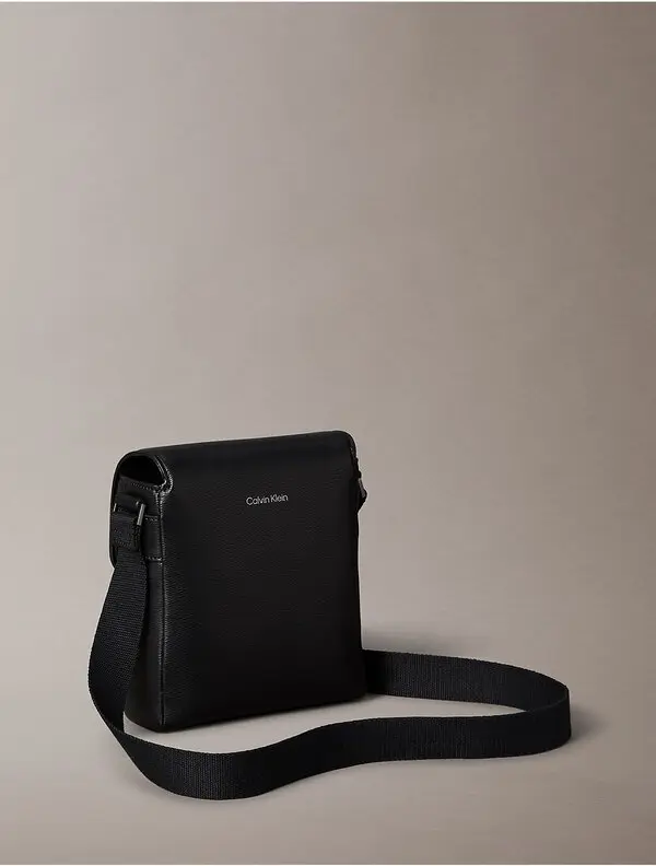 Calvin Klein Emblem Logo Hardware Flap Reporter Bag