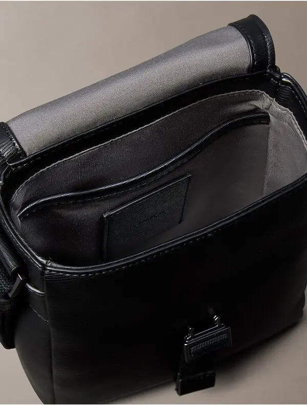 Calvin Klein Emblem Logo Hardware Flap Reporter Bag