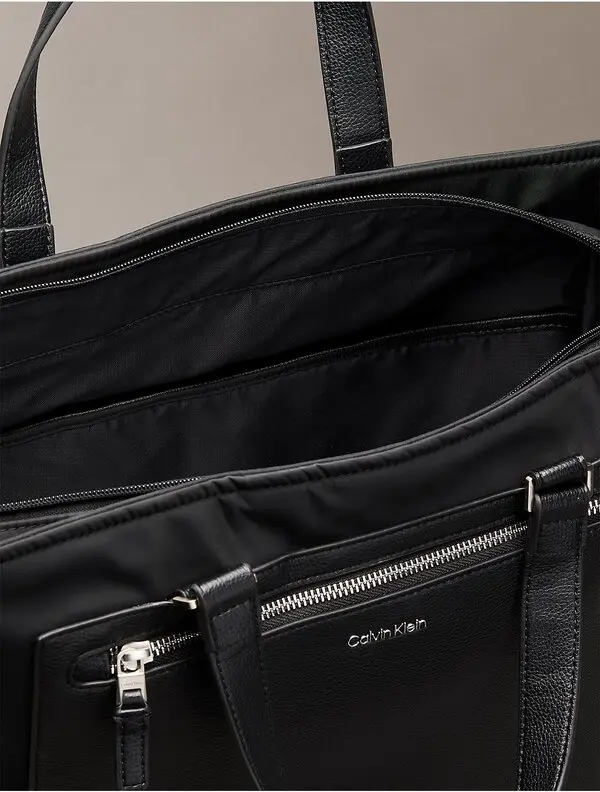 Calvin Klein Hardware Logo Mixed Tote Bag