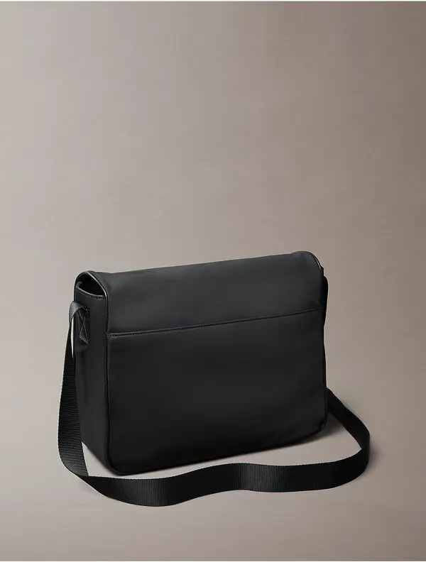 Calvin Klein Hardware Logo Mixed Flap Messenger Bag