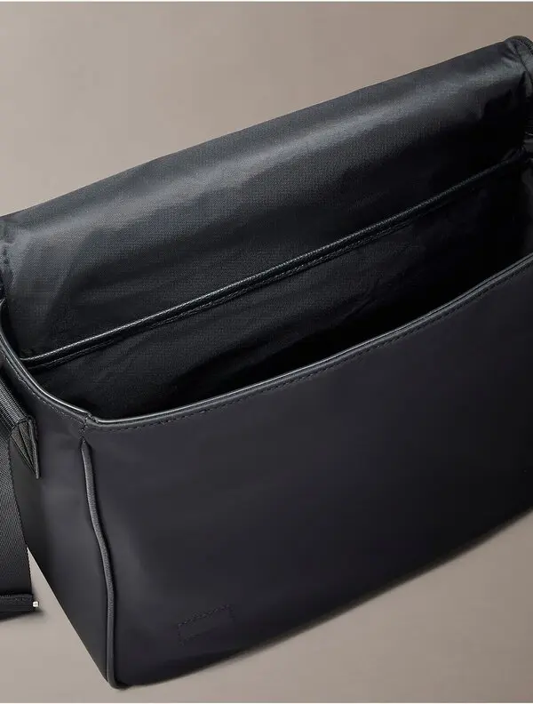 Calvin Klein Hardware Logo Mixed Flap Messenger Bag