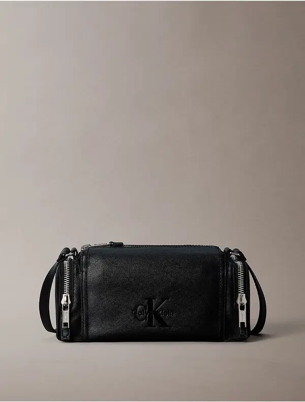 Calvin Klein Embossed Monologo Zip Flight Bag