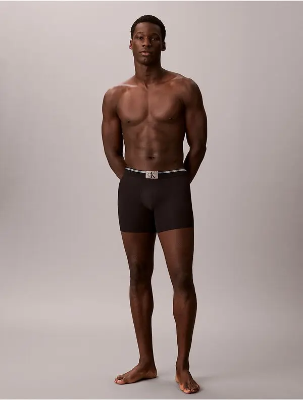Calvin Klein Graphic Monogram Microfiber Stretch Rib Boxer Brief - Black