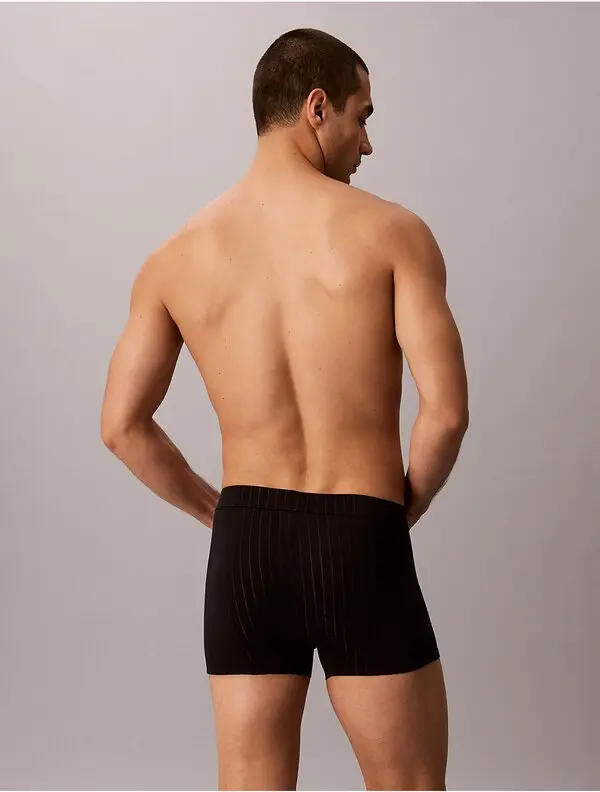 Calvin Klein Cotton Stretch Script Patch Trunk - Black