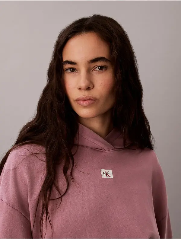 Calvin Klein Monologo Terry Hoodie - Dusky Orchid