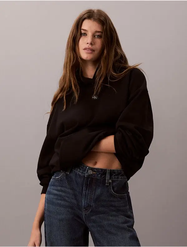 Calvin Klein Woven Monologo Relaxed Hoodie
