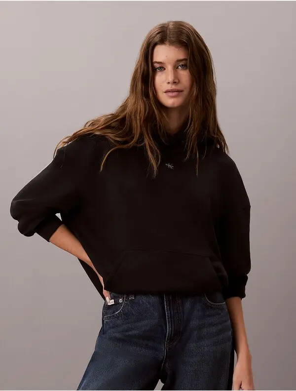Calvin Klein Woven Monologo Relaxed Hoodie