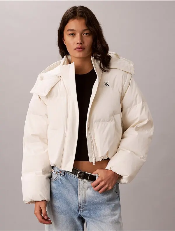 Calvin Klein Matte Convertible Down Puffer Jacket - Tofu