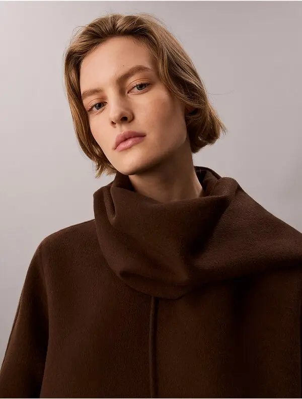 Calvin Klein Wool Blend Scarf Coat