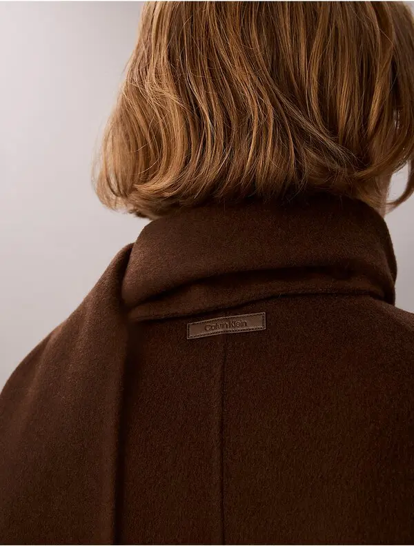 Calvin Klein Wool Blend Scarf Coat