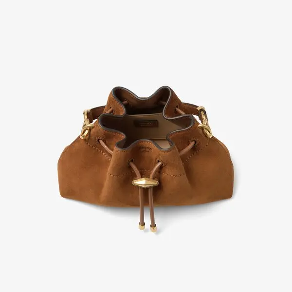 JIMMY CHOO Suede Shoulder Bag With Drawstring Closure
