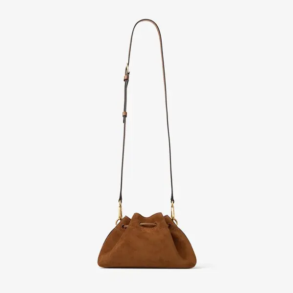 JIMMY CHOO Suede Shoulder Bag With Drawstring Closure