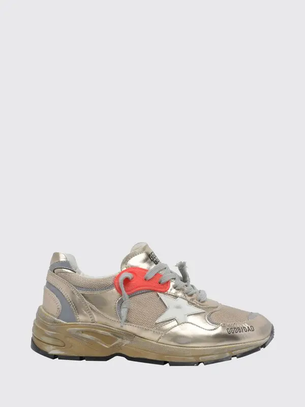GOLDEN GOOSE Dad Star Sneakers In Mesh And Laminated Leather - Silver