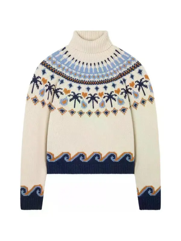 Alanui Fair Isle Virgin Wool Sweater - Neutrals