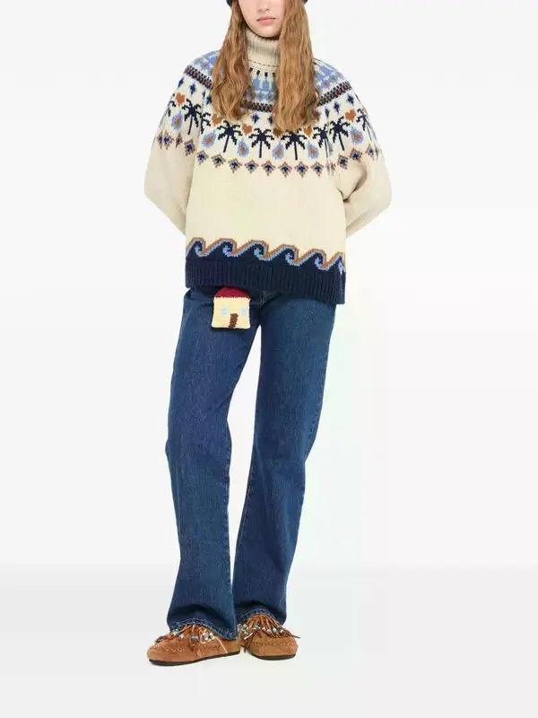 Alanui Fair Isle Virgin Wool Sweater - Neutrals