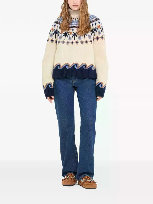 Alanui Fair Isle Virgin Wool Sweater - Neutrals