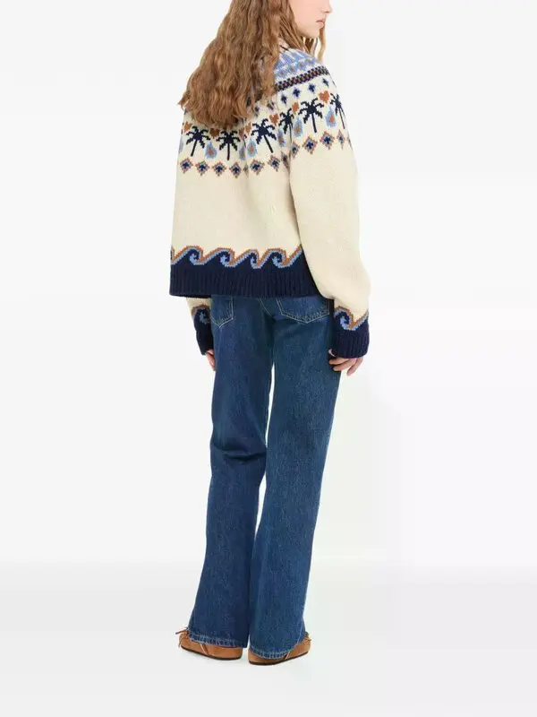 Alanui Fair Isle Virgin Wool Sweater - Neutrals