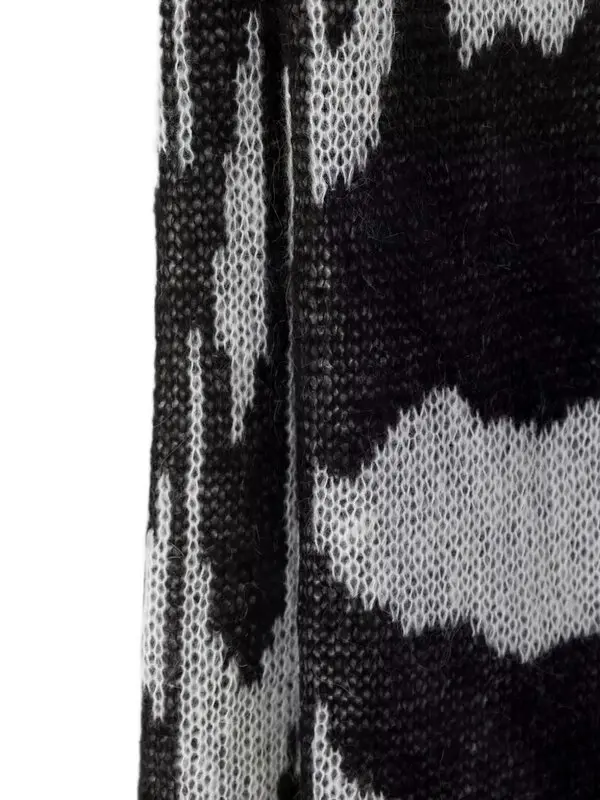 Moschino Zebra-pattern Logo-patch Scarf