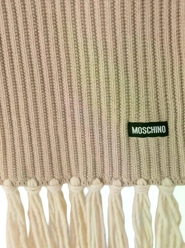 Moschino Ribbed-knit Fringed Scarf