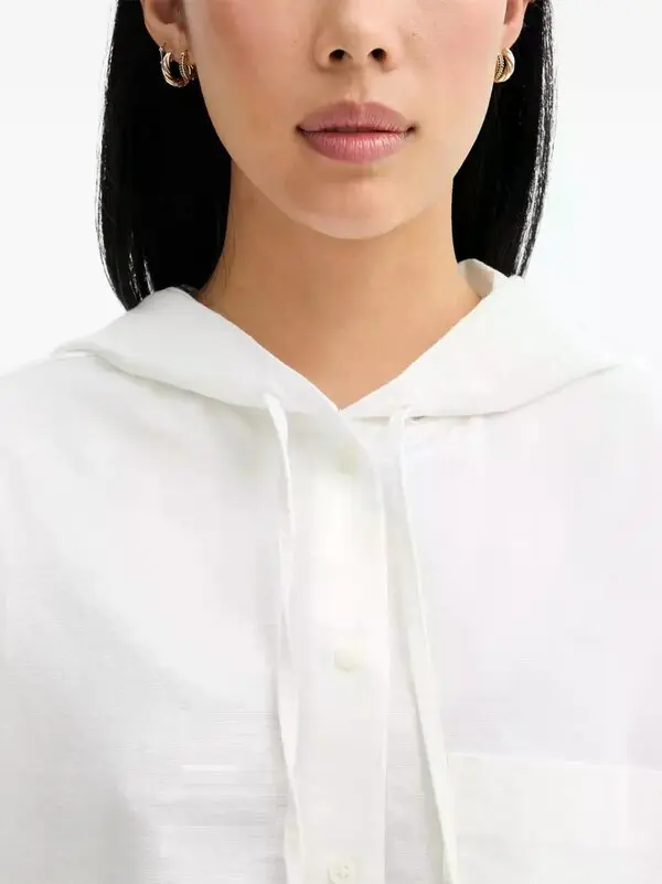Marc O'polo Hooded Short-sleeved Cropped Shirt
