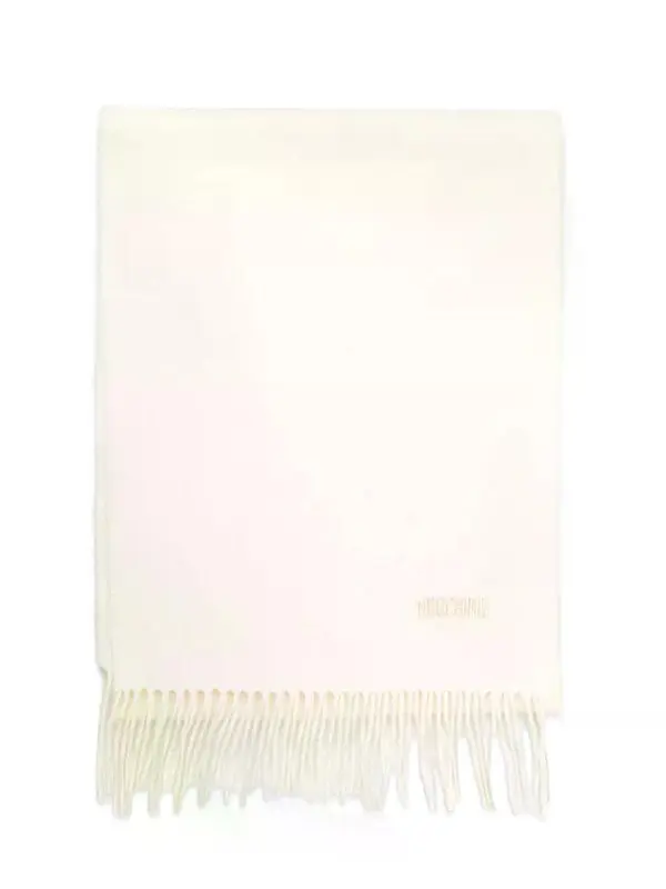 Moschino Logo-embroidered Fringed Scarf