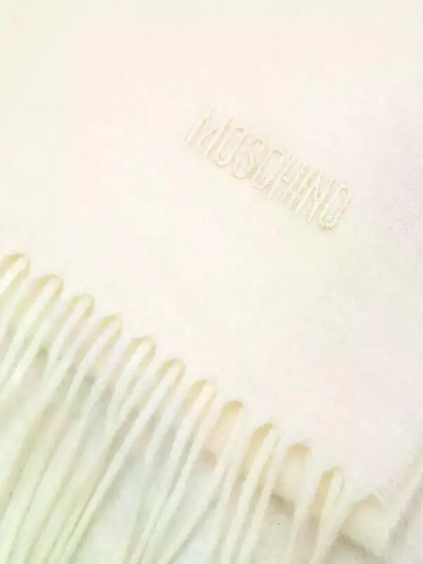Moschino Logo-embroidered Fringed Scarf