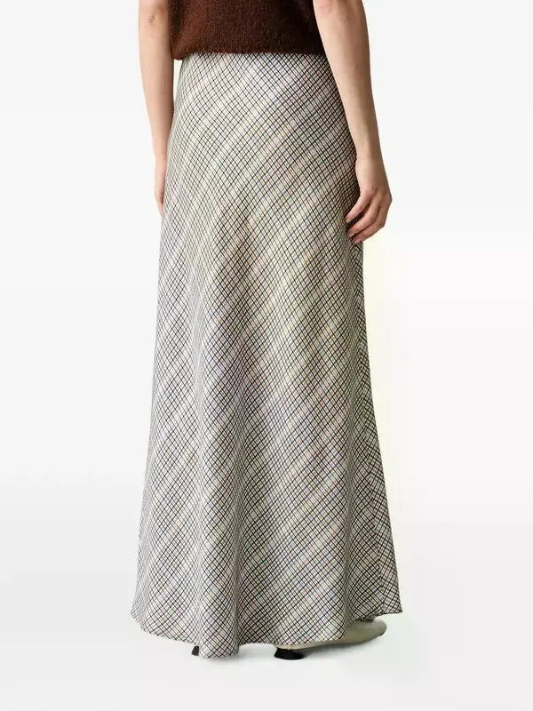 Munthe Checked Flared Maxi Skirt