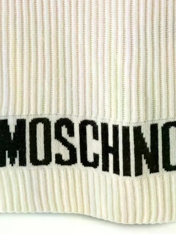 Moschino Logo-intarsia Ribbed Scarf