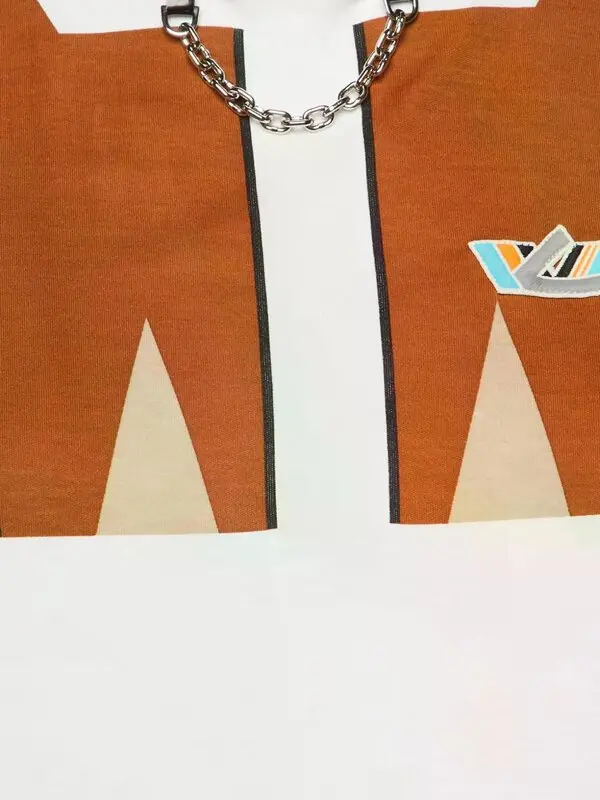 LOUIS VUITTON Colour-block Chain-detail T-shirt
