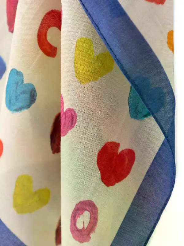 Moschino Heart-print Logo-lettering Scarf
