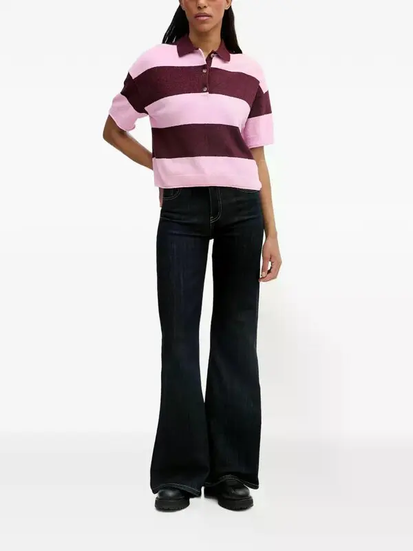 Marc O'polo Striped Short-sleeve Polo Shirt - Pink