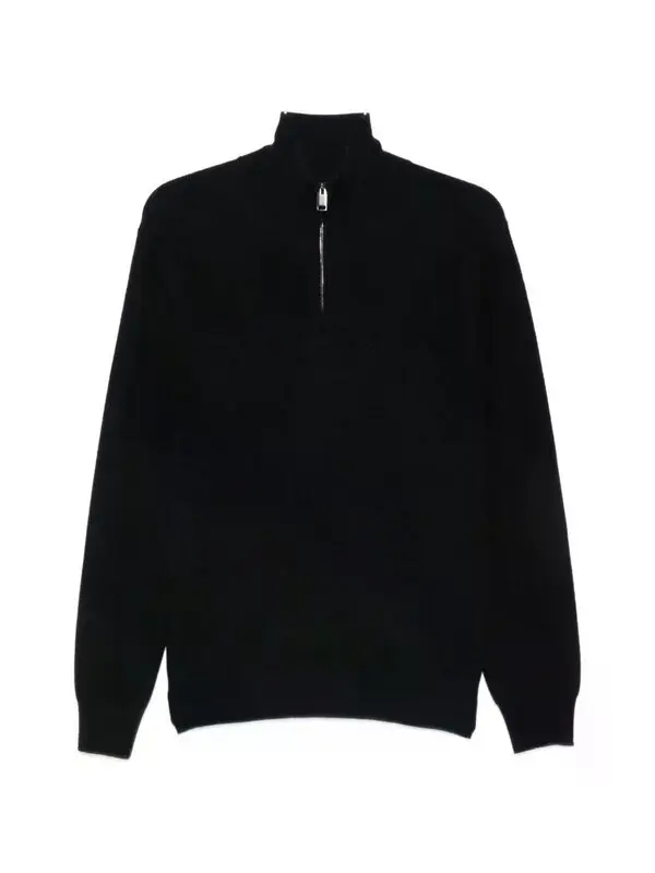Brioni Half-zip Knitted Sweater - Black