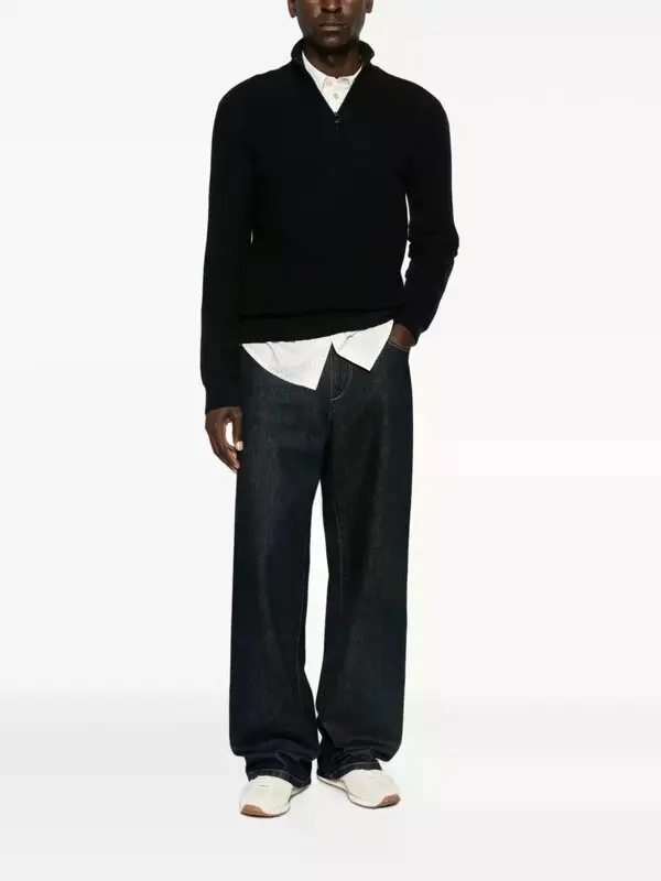 Brioni Half-zip Knitted Sweater - Black