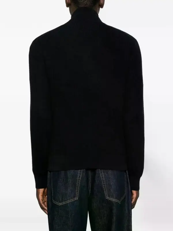 Brioni Half-zip Knitted Sweater - Black