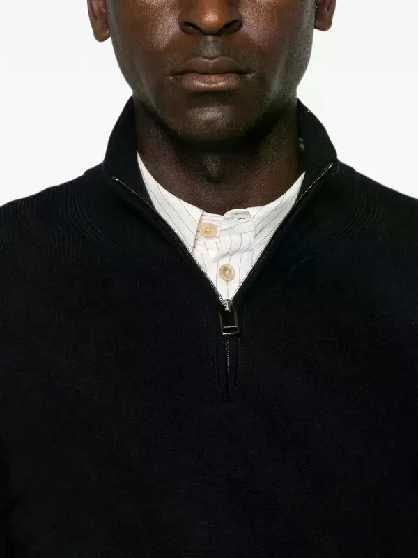 Brioni Half-zip Knitted Sweater - Black