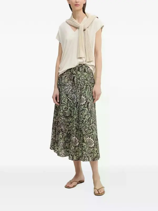 Marc O'polo Floral-print-flared Midi Skirt