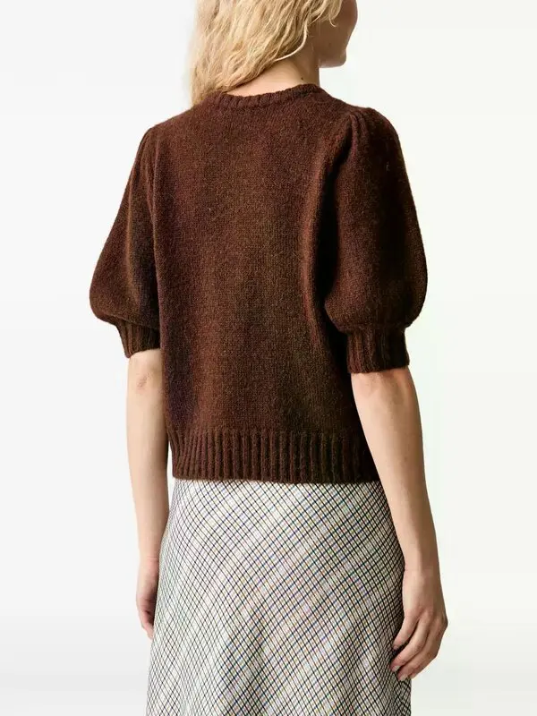 Munthe Crystal-embellished Puff Sleeve Cardigan