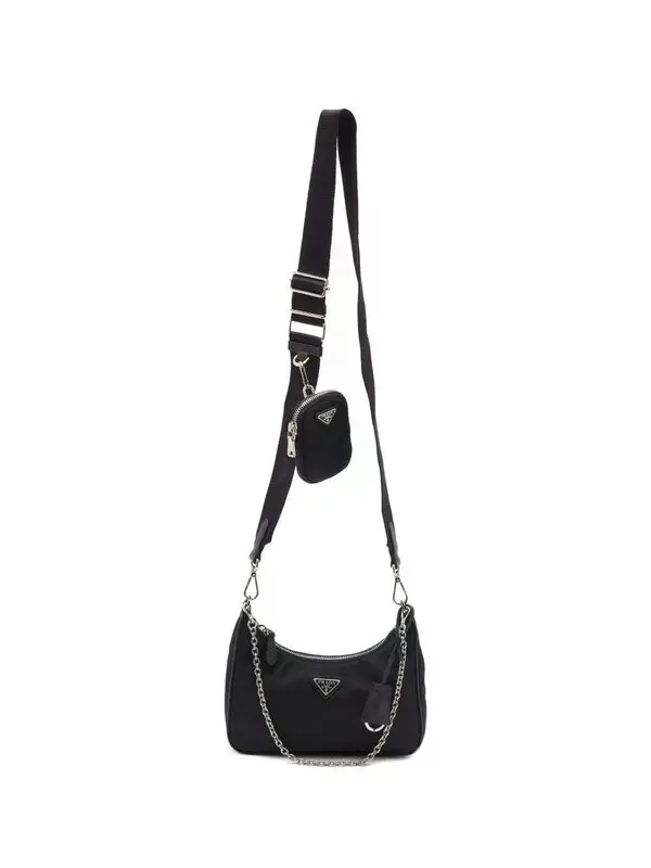Prada Re-edition 2005 Crossbody Bag With Detachable Pouch - Black
