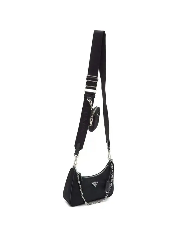 Prada Re-edition 2005 Crossbody Bag With Detachable Pouch - Black