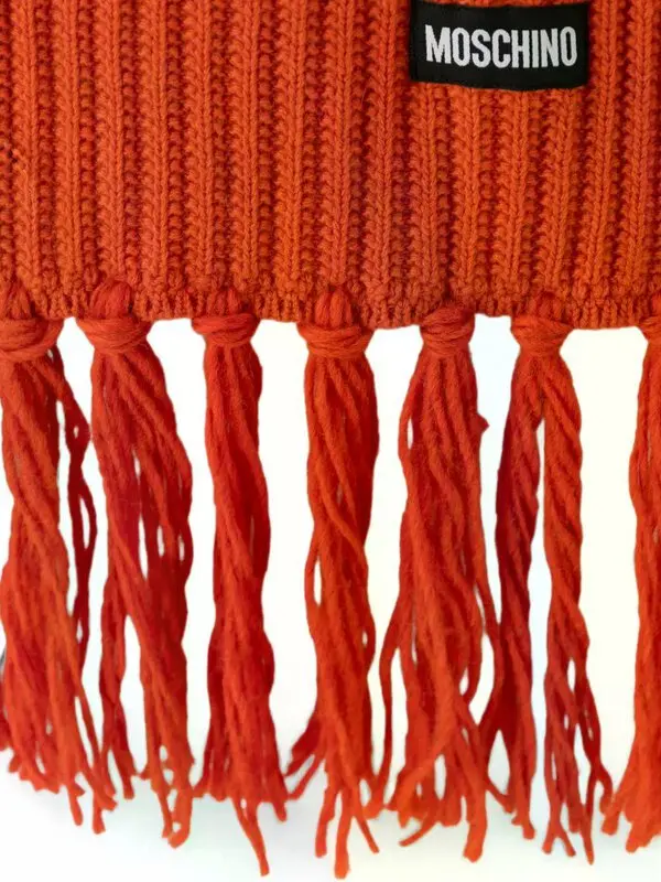 Moschino Ribbed-knit Fringed Scarf
