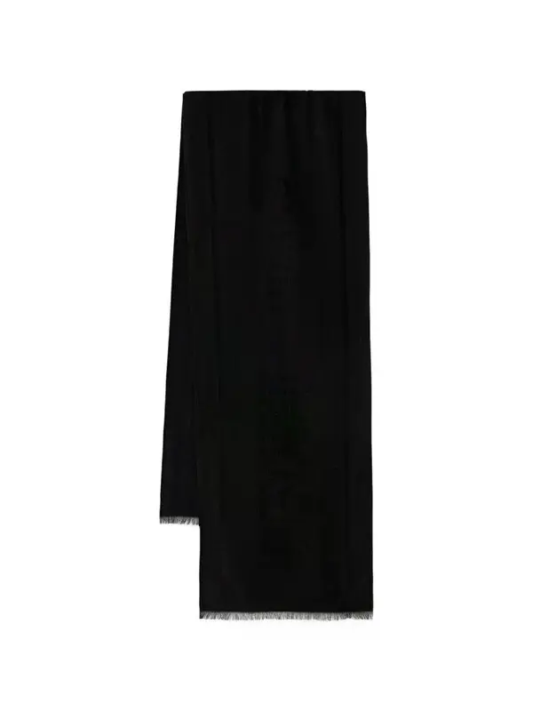 Moschino Logo-jacquard Fringed Wool Scarf