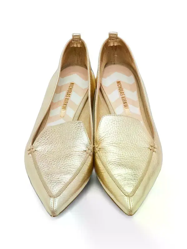 NICHOLAS KIRKWOOD Beya Pointed-toe Loafers - Gold